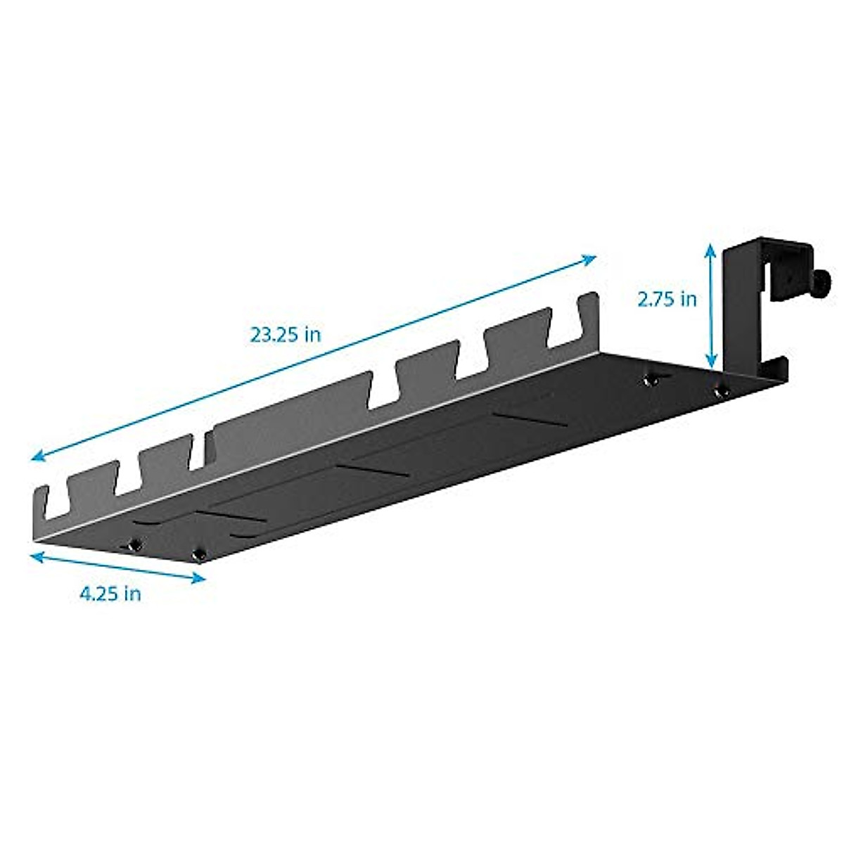 Monoprice Cable Tray Organizer - Black | Under Desk Cord Management, Ideal for Work Computer Tables, Home and Office Sit-Stand Desks - Workstream Collection