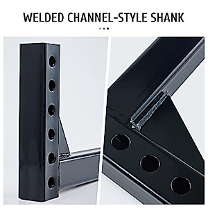 OMT Trailer Hitch Ball Mount with 2.5 Ton Towing Capacity, Class 3 Tow Hitch with 1" Hole and Pins for 2" Receiver Pickups Vans SUVs, Adjustable Drop Hitch for Trailers Campers Boats More