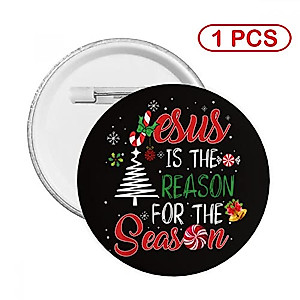 Christian Jesus is The Reason for The Season Pins Funny Christmas Stocking Stuffer Gifts Button Pins Buttons Badges Pins