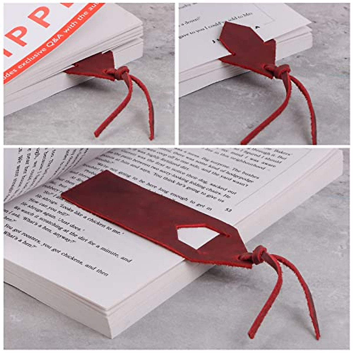 5 Pieces Leather Bookmark, Classic Handmade Leather Page Markers Personalized Leather Bookmarks for Book Reading Bookworm Book Lovers Readers Writers Accessories