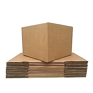 Amazon Basics Cardboard Moving Boxes, 12 Pack, Large, Brown, 20" x 20" x 15"