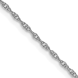 FJC Finejewelers 14 kt White Gold Carded Cable Rope Chain 22 Inches x 0.95 mm
