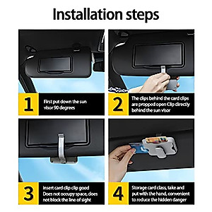 Moly Magnolia Sunglasses Holder for Car, ABS Plastic Eyeglasses Hanger Clip, Slots Visor Clip for Vehicle Accessories Storage Ticket Card Mounter, Suitable for SUV Pickup Truck All Models (Gray)