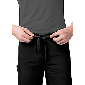 Sivvan Unisex Scrubs - Classic V-Neck Top & Drawstring Pants Scrub Set - S8400 - Black - M