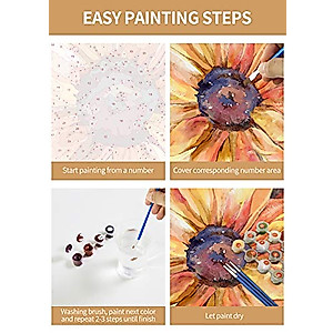 Slody Paint by Number for Adults DIY Flowers Oil Numbers Painting on Canvas Sunflower Acrylic Drawing Paintwork Art Crafts Without Frame,16x20 Inch