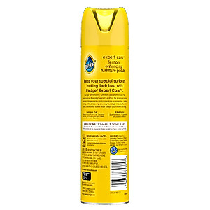 Pledge Beautify It Lemon Enhancing Polish Spray - Removes Dust and Fingerprints. Provides Protective, Glossy Coating (1 Aerosol Spray), 9.7 oz, Packaging May Vary