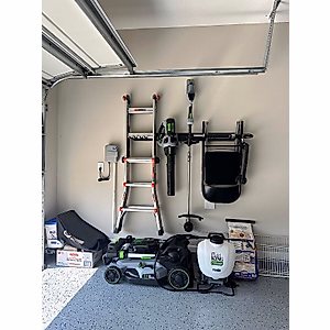 TIDYME Garage Tool Organizer Wall Mount - Sturdy Storage Rack with Adjustable Hooks, Anti-Rust Panel - Easy Installation, 300lbs Capacity - Garden Tool Organizer for Garage (03 Racks & 06 Hooks)