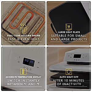 HTVRONT Auto Heat Press Machine for T Shirts - 15x15 Smart T Shirt Press Machine with Auto Release - Professional Heat Press for Sublimation, Vinyl, Heat Transfer Projects