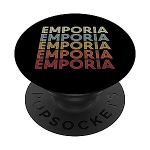 Emporia Kansas Emporia KS Retro Vintage Text PopSockets Swappable PopGrip