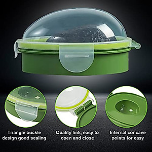 Avocado Saver Holder, Plastic Fruit Keeper, Reusable Avocado Storage Container, with Silicone Sealing Ring, Keep Fresh Vegetable Storage Container, for School, Camping(Green)