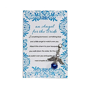 an Angel for The Bride Charm Wedding Day Gift Bouquet Charm Something Blue
