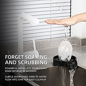 Essbhach Glass Rinser for Kitchen Sink, Faucet Bottle Washer Cleaner, Cup Rinser for Bar Sink, Glass Cleaner SInk Accessories, Black