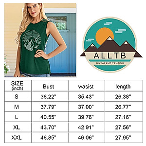 Mountain Sunrise Tank Tops Women Hiking Mountain Sleeveless T Shirt Tees Camping Vest Muscle Shirt Green
