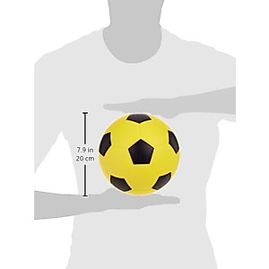 Champion Sports Coated High Density Foam Soccer Ball, Yellow, Black, 4