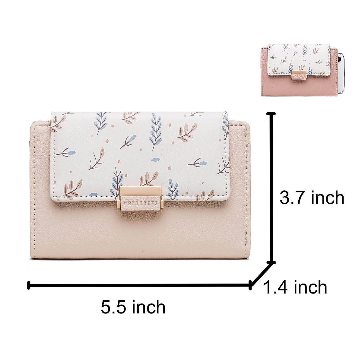 Plergi PU Leather RFID Blocking Flap Wallet for Women Large Capacity Card Holder