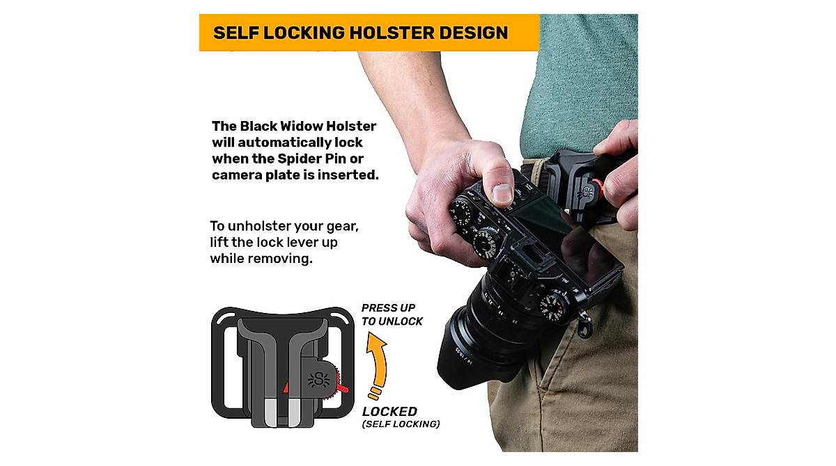 Spider Holster BlackWidow Camera Holster – Quick, Secure DSLR Carry