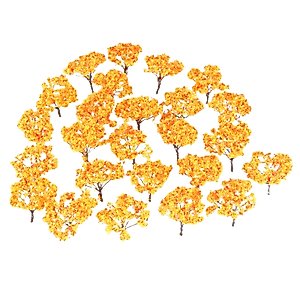 Yetaha 25PCS Model Miniature Maple Tree, HO Scale Model Tree Railroad Scenery Artificial Wargame Diorama Supplies for Micro Landscape Plant DIY Crafts Garden Ornament, Height 2.6inch/6.5cm