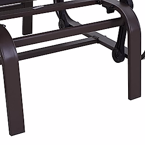 Outsunny Outdoor Glider Chair, Gliders for Outside Patio with Smooth Rocking Mechanism and Lightweight Construction for Backyard, Brown