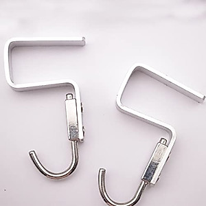JfwuHap Student Desk Space Aluminium Alloy Nail-Free Hook 2 Pack Office Bag Hook Clothes Hook (2.6cm/1.02",Suitable for 2.5 cm/0.98" Thick Plate.)