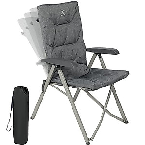 EVER ADVANCED Adjustable Folding Reclining Patio Chair Thick Padding Outdoor Indoor Garden Balcony Lawn Recliner for Adults 300 lbs