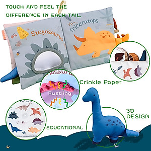 Richgv Baby Books Toys 6-12 Months, 2Pcs Interactive 3D Books for Baby&Toddler 1-2 Years, Soft Cloth Books Busy Books Toys Gifts for Boys Girls Touch and Feel Crinkle Books Sensory Toys