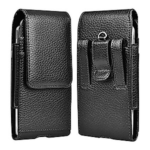 Takfox Phone Holster for Samsung Galaxy S23 Ultra S22 Plus S21 FE S20 S10 A04s A03s A14 A13 A12 A42 A32 A53 A23 5G A14,Note 20/10/9 J7 Leather Cell Phone Belt Clip Holster Carrying Pouch Holder,Black