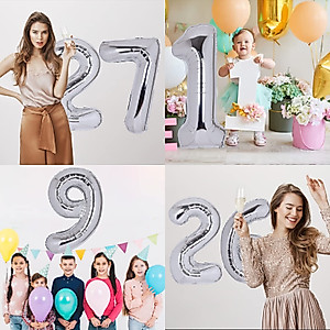 40 Inch Number 20 Balloon Silver Jumbo Giant Big Large Number 20 Foil Mylar Silver Balloons 20th Birthday Party Anniversary Decorations Supplies for Boys Girl Balloon Event Ocean Mermaid Theme Party