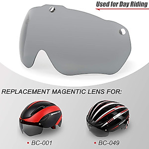 Shinmax Bike Helmet Magnetic Visor Removable Goggles Shield Only for Cycling Helmet in Model Bc-049&Bc-001&Bc-002