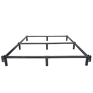 NEW JETO Metal Bed Frame - Sturdy Platform Bed Frame Heavy Duty Non-Slip Bed Frame Black Queen Bed Frame 9 Leg Support Easy to Assemble，Suitable for Without Taking Up Space and Easy to Move