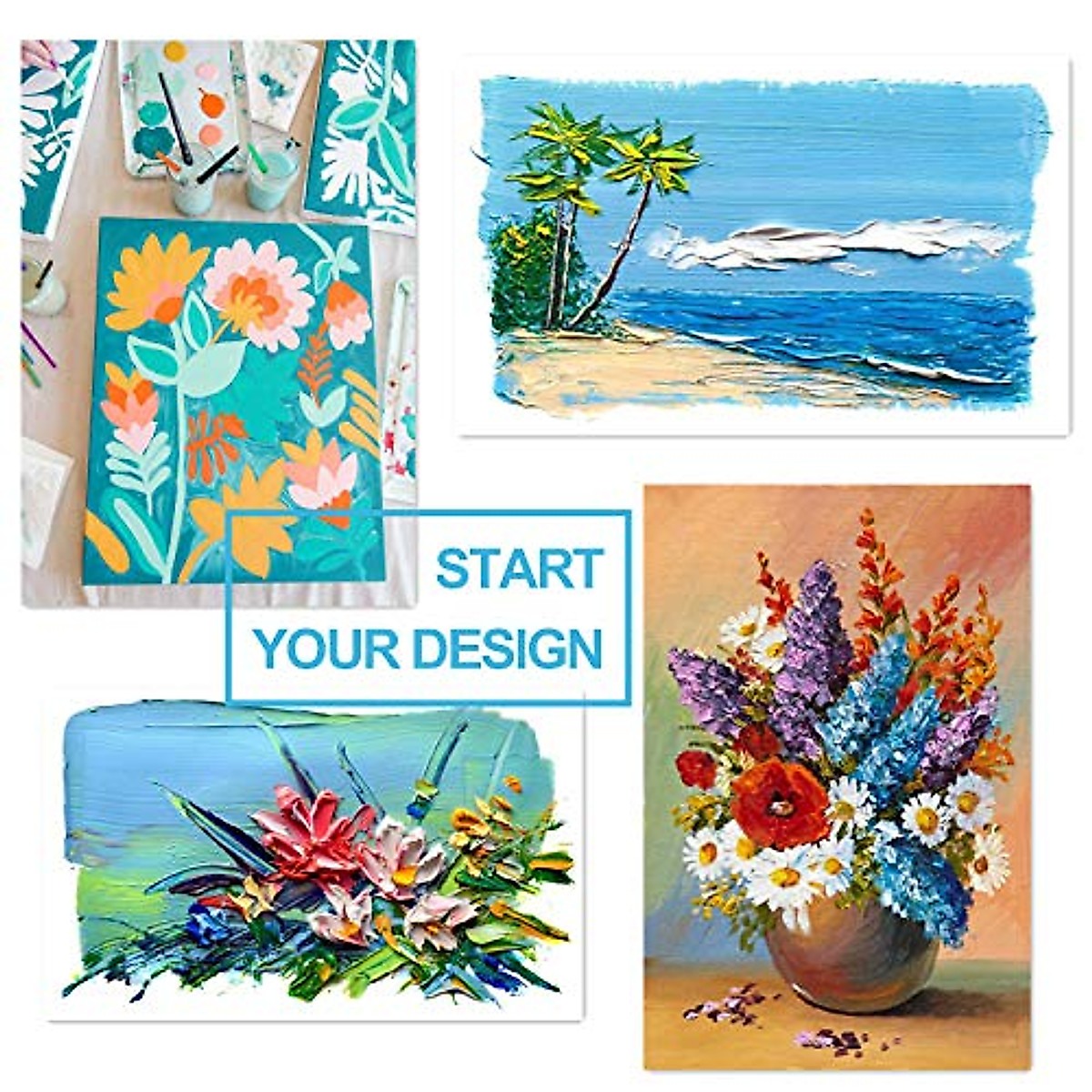 YRYM HT Painting Canvas Panels - 12 Pack 8 x 10 Inch Triple Primed Pure Cotton Canvas Boards for Painting, Oil, Acrylic, Watercolor, Acid-Free for Artists, Painters, Kids, Students