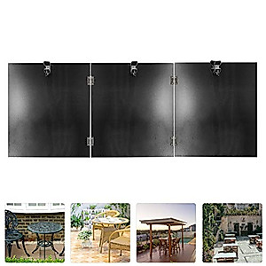 BESPORTBLE Metal Patio Thermal Reflector Outdoor Party Patio Heater Reflector Baffle Thermal Insulation Shield for Christmas Garden Yard Supplies Black