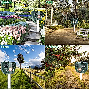 Solar Ultrasonic in Repellent Defender Rat, Squirrel, Deer, Raccoon, Skunk, Rabbit, Mole, Dog, Cat, Waterproof with Motion Detector1