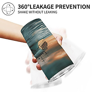 20 Oz Tumbler With Straw Leak Proof Thermos Cup, Cruise Ship Stainless Steel Insulated Travel Coffee Mug Fit for Car Cup Holder