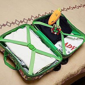 GinzaTravel Cute Children's Luggage Sit and Ride Trolley Case 17-inch Universal Wheel Travel Case for Boys and Girls (Green color)