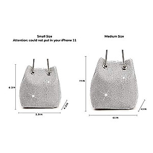 Vgift Silver Purse, Women Rhinestone Bag Diamond Purse for Evening Wedding Cocktail Costume Party Homecoming Prom