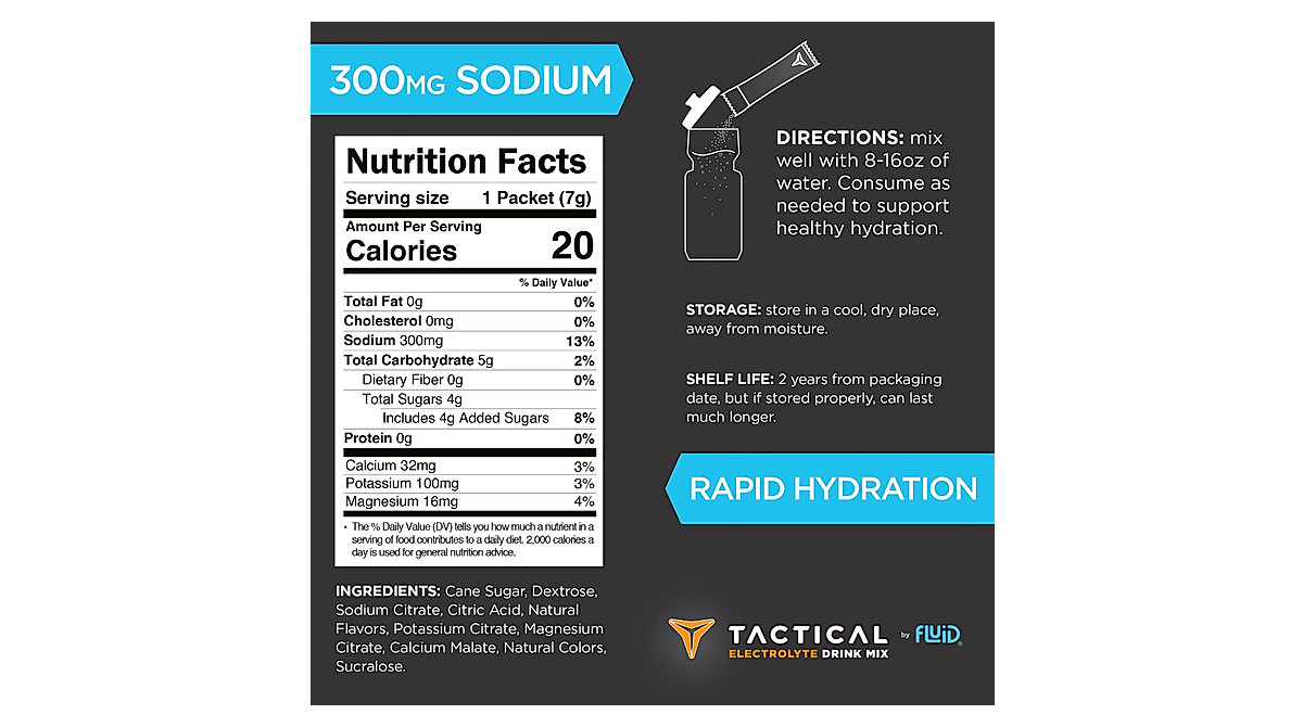 Fluid Tactical Electrolyte Powder - Hydrate & Prevent Cramps