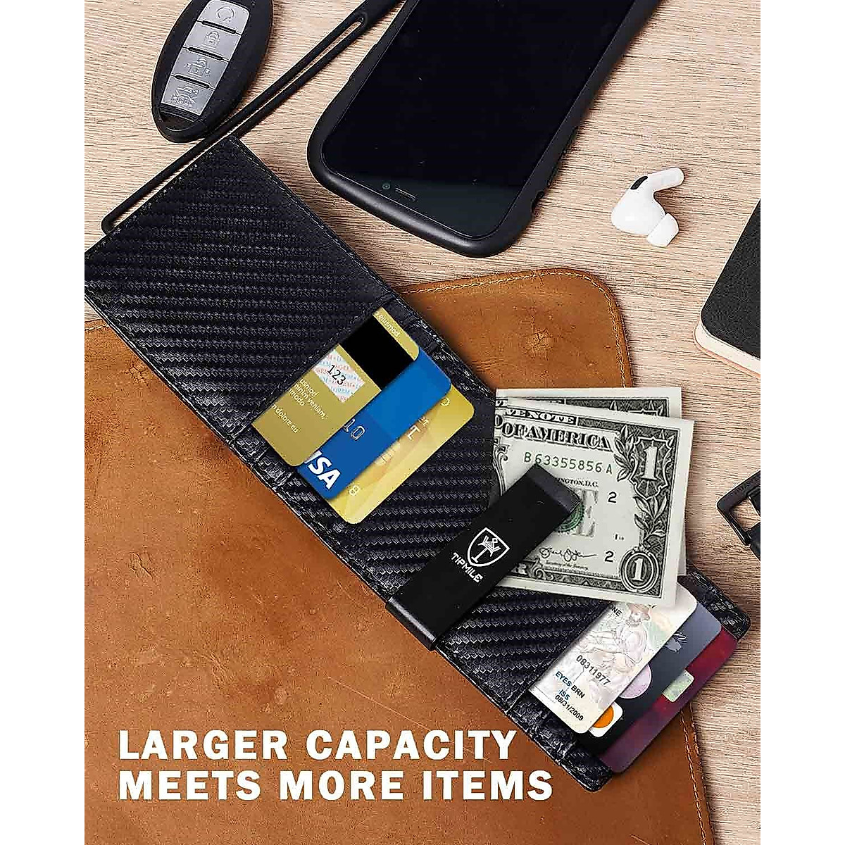 Tipmile Mens Wallet Slim Minimalist Leather Card Holder Wallets RFID Blocking Bifold Front Pocket for Men as Ideal Gifts Box