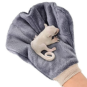 2 Pcs Sugar Glider Bonding Mitt, Calming Sleeping Glove, Bite Proof Animal Handling Gloves, Hedgehog Accessories Calming Glove for Train Your Sugar Glider Small Animals Hamster Rats Pet (Gray)