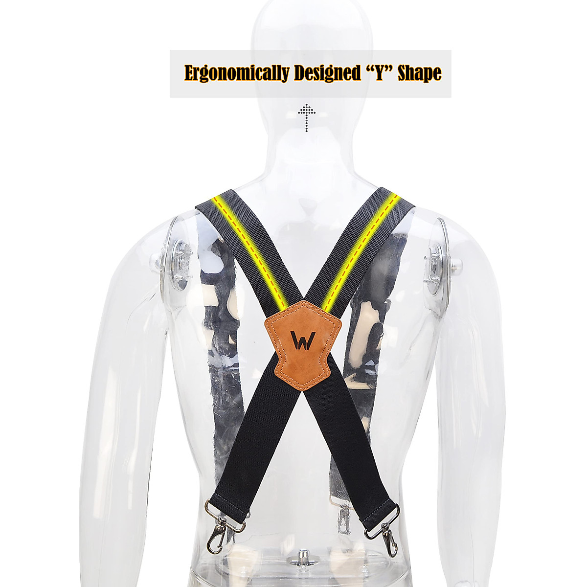 WELKINLAND 2Inch Men's Heavy Duty Suspenders w/Hooks For jeans