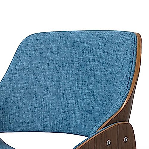 SIMPLIHOME Malden Dining Chair in Blue Linen Look Fabric, 22.8" W x 20.9" D x 30.9" H, Mid-Century Modern Wood Back Chair for Dining Room