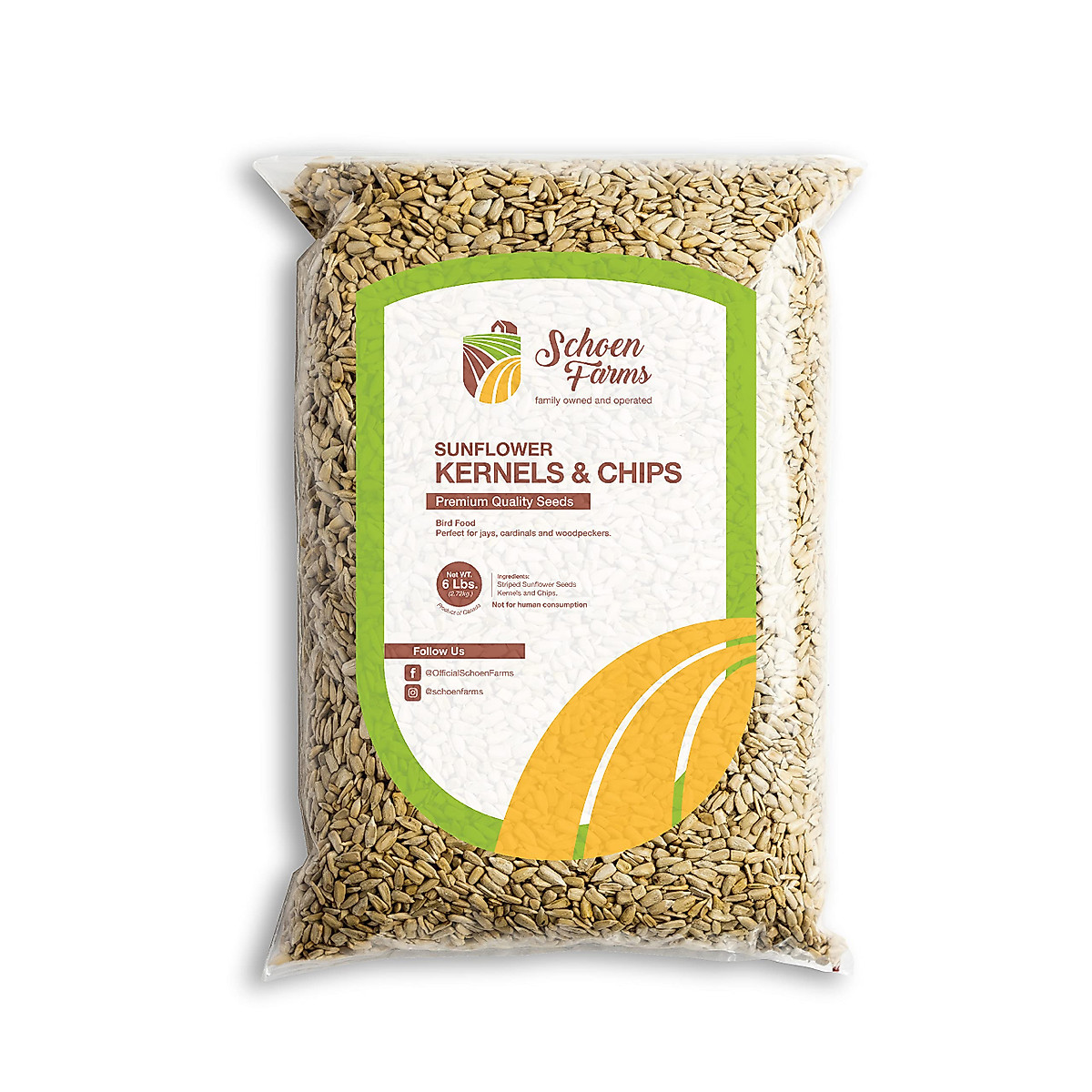 Schoen Farms Sunflower Kernels and Chips (6 LBS) Hearts, Bird Seed