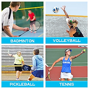 Jaulbony Pickleball Net Volleyball Net Outdoor Height Adjustable 17ft x 7ft Tall Badminton Net Backyard Game Tennis Portable for Junior Kid Soccer Pool Sports High Scool