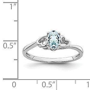 IceCarats 925 Sterling Silver Blue Aquamarine Ring Gemstone Band March Birthstone Jewelry Size 6.00