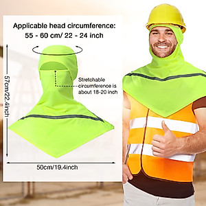 4 Pcs Summer Balaclava Sun Protection Full Face Balaclava with Reflective Strip Cooling Breathable Long Neck Covers (Neon Yellow)