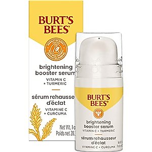 Burt's Bees Vitamin C Turmeric Face Serum, Brightens Skin & Visibly Reduces Dark Spots, Fine Lines & Wrinkles, Naturally Hydrating, Lightweight - Brightening Booster Serum (1 oz)