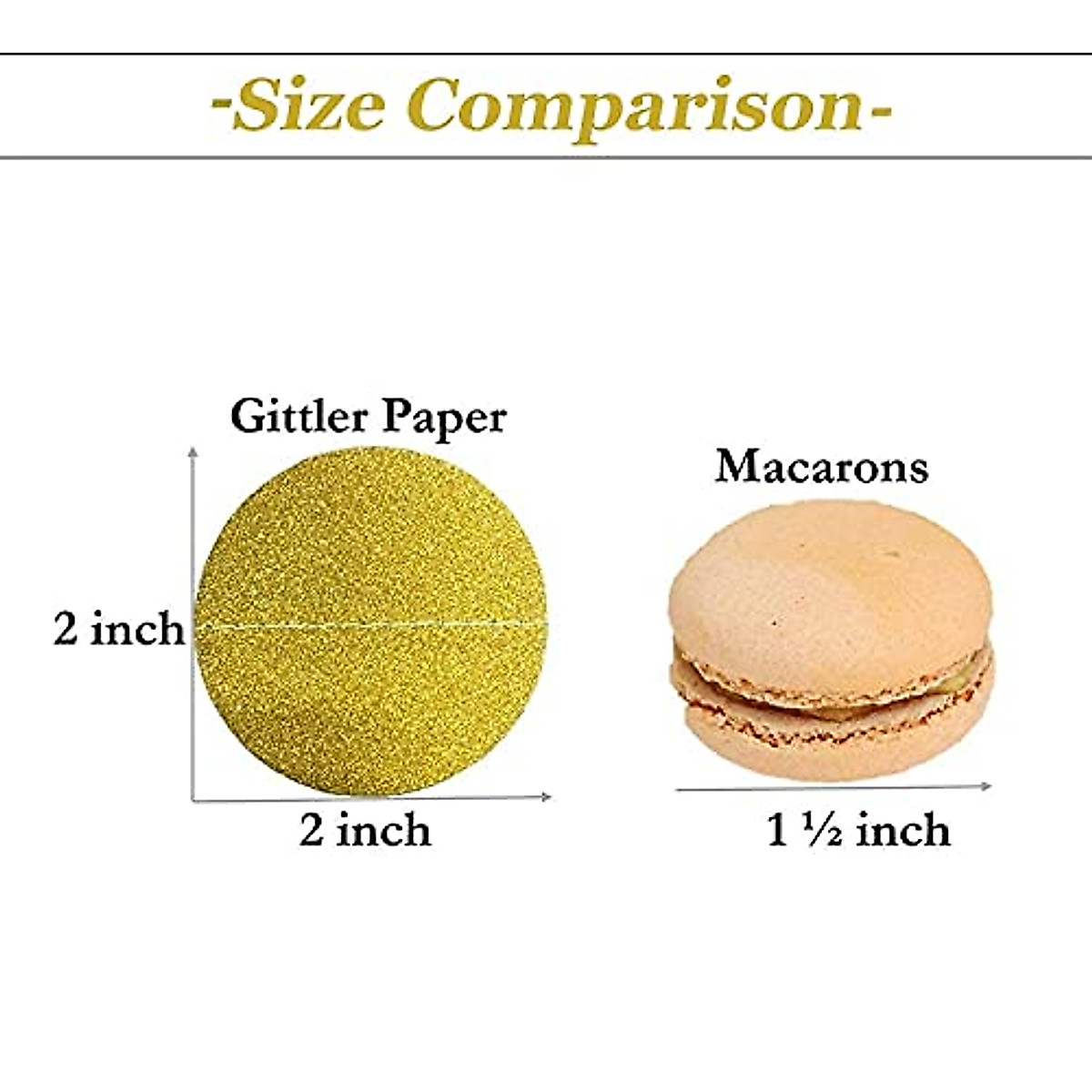 MerryNine Paper Garland, 5 Pack 50ft Glitter Paper Garland Circle Dots Hanging Decor, Paper Banner for Baby Shower, Birthday, Nursery Party Decor(Circle Polka Dots-Black White Gold-50 Feet)