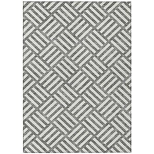 Addison Rugs Chantille ACN620 Charcoal 9' x 12' Indoor Outdoor Area Rug, Easy Clean, Machine Washable, Non Shedding, Bedroom, Living Room, Dining Room, Kitchen, Patio Rug