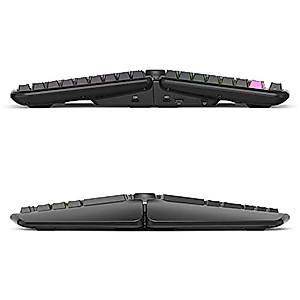 Cloud Nine ErgoTKL Ergonomic Tenkeyless Mechanical Keyboard for PC – Kailh White – TKL RGB Backlit Ergo Split Key Board