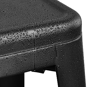 Elevon 30 Inches Metal Bar Stools High Backless Stools Indoor Outdoor Stackable Kitchen Stools, Black, Set of 4