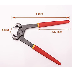 long river Hoof Nipper 8" - Horse Farrier Tool for Goats Sheep Pigs,Farrier Nippers with Plastic Grip. (8")